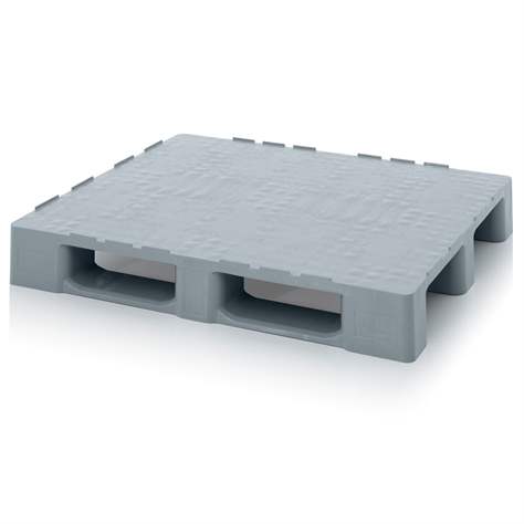 Hygienická plastová paleta 1200 x 1000 mm, šedá, plná - EMPORO